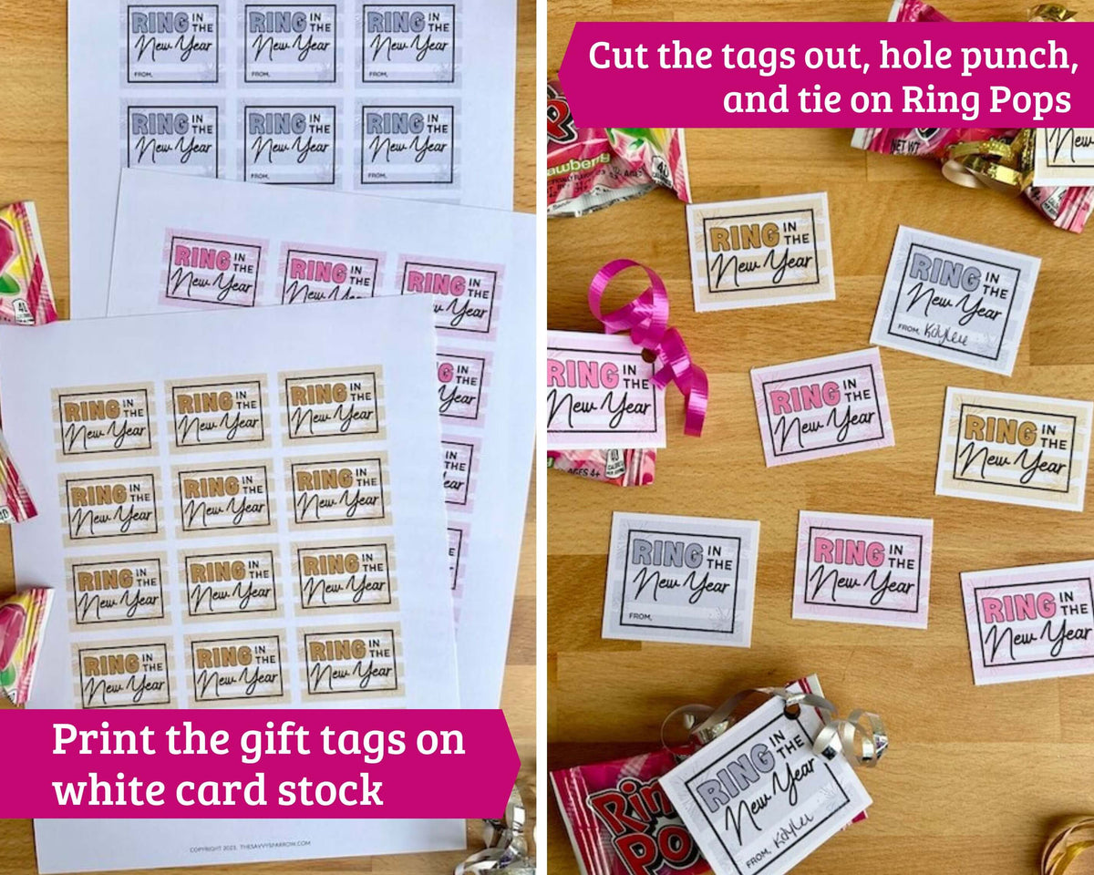 Printable "Ring in the New Year" Gift Tags - Party Favors! – The Savvy ...