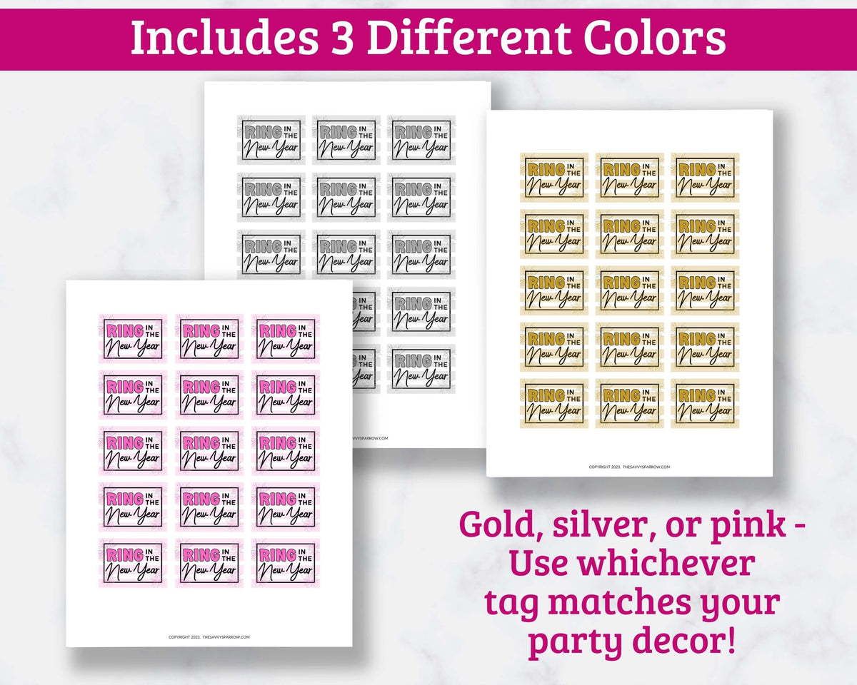 Printable "Ring in the New Year" Gift Tags - Party Favors! – The Savvy ...