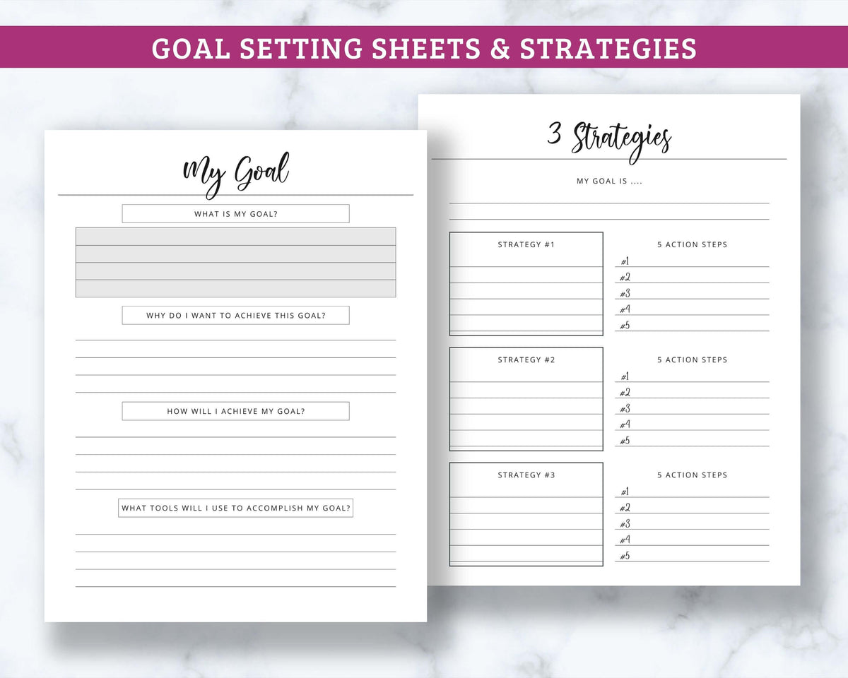 Printable 100 Day Goal Journal - 126 Page PDF! – The Savvy Sparrow