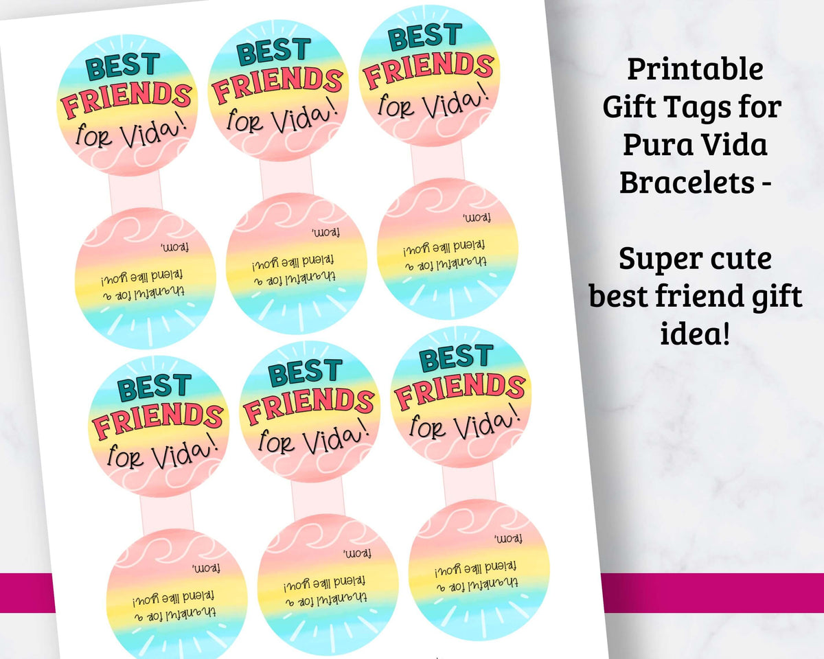 Printable Best Friend Bracelet Gift Tags for Teens – The Savvy Sparrow