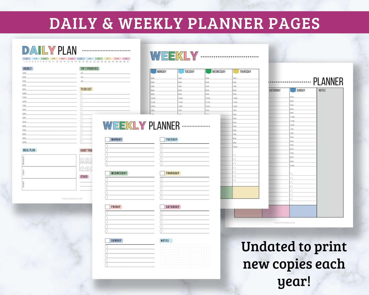 Summer Planner Printable Template - 41 Page PDF for Summer Fun! – The ...