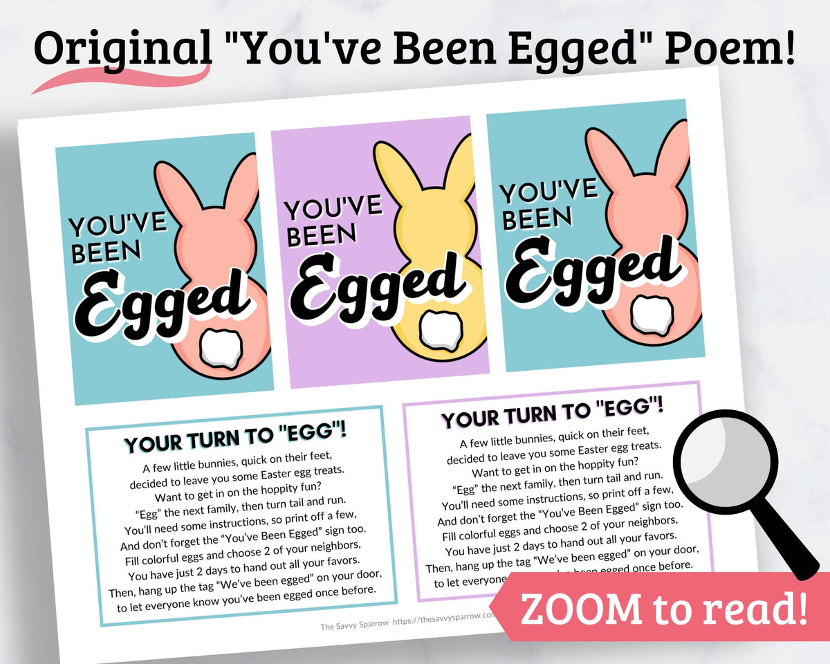 "You've Been Egged" Printable Signs - Fun Easter Activity – The Savvy ...
