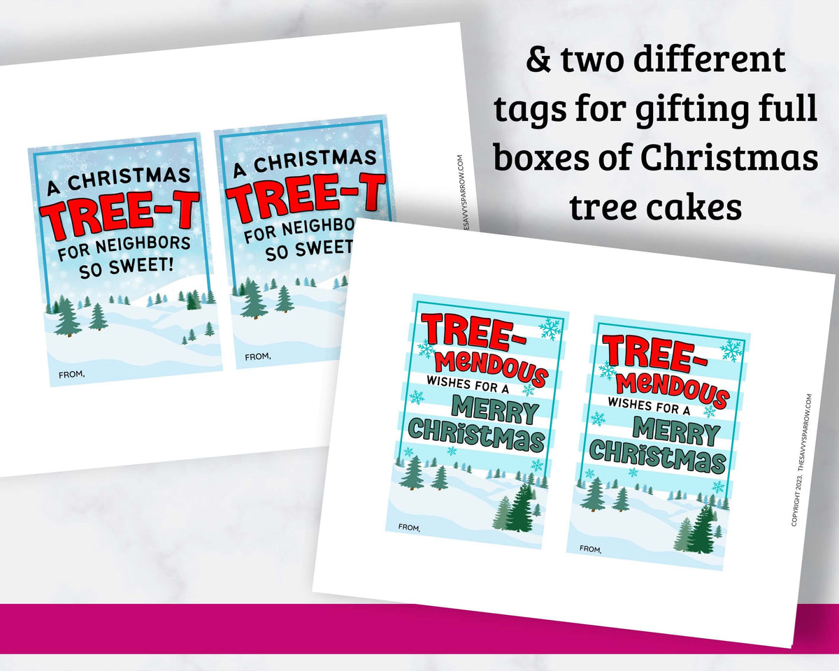 Printable Christmas Tree Cake Gift Tags - Great Party Favors! – The ...