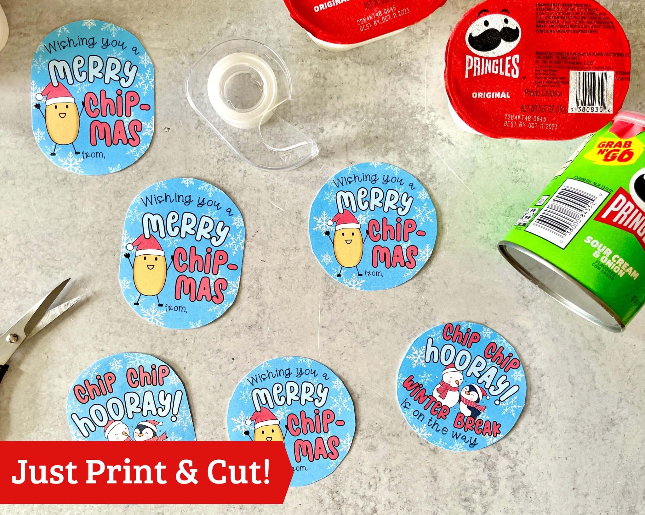 Printable Pringles Chips Christmas Gift Tags – The Savvy Sparrow