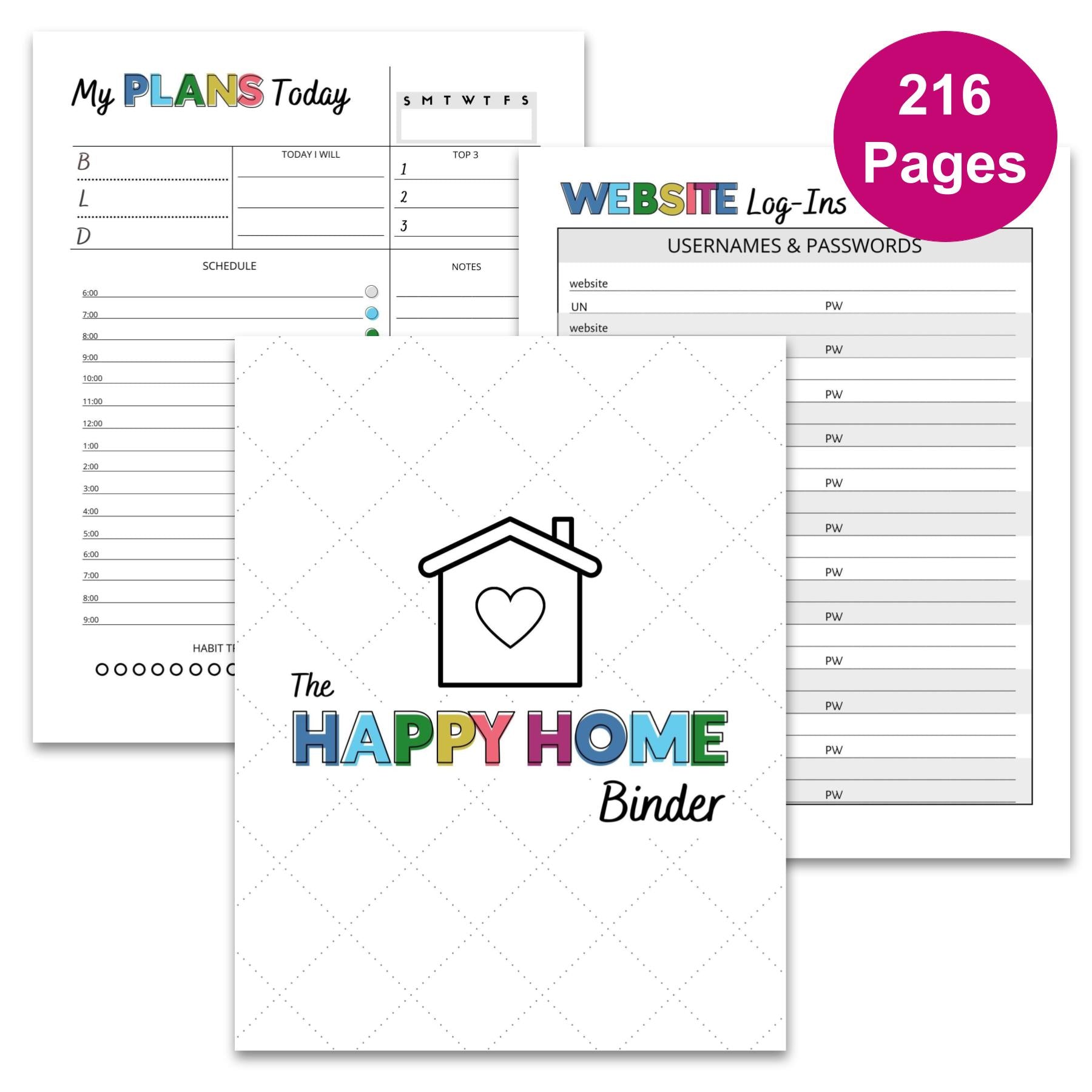 Home Management Binder Printable Pages
