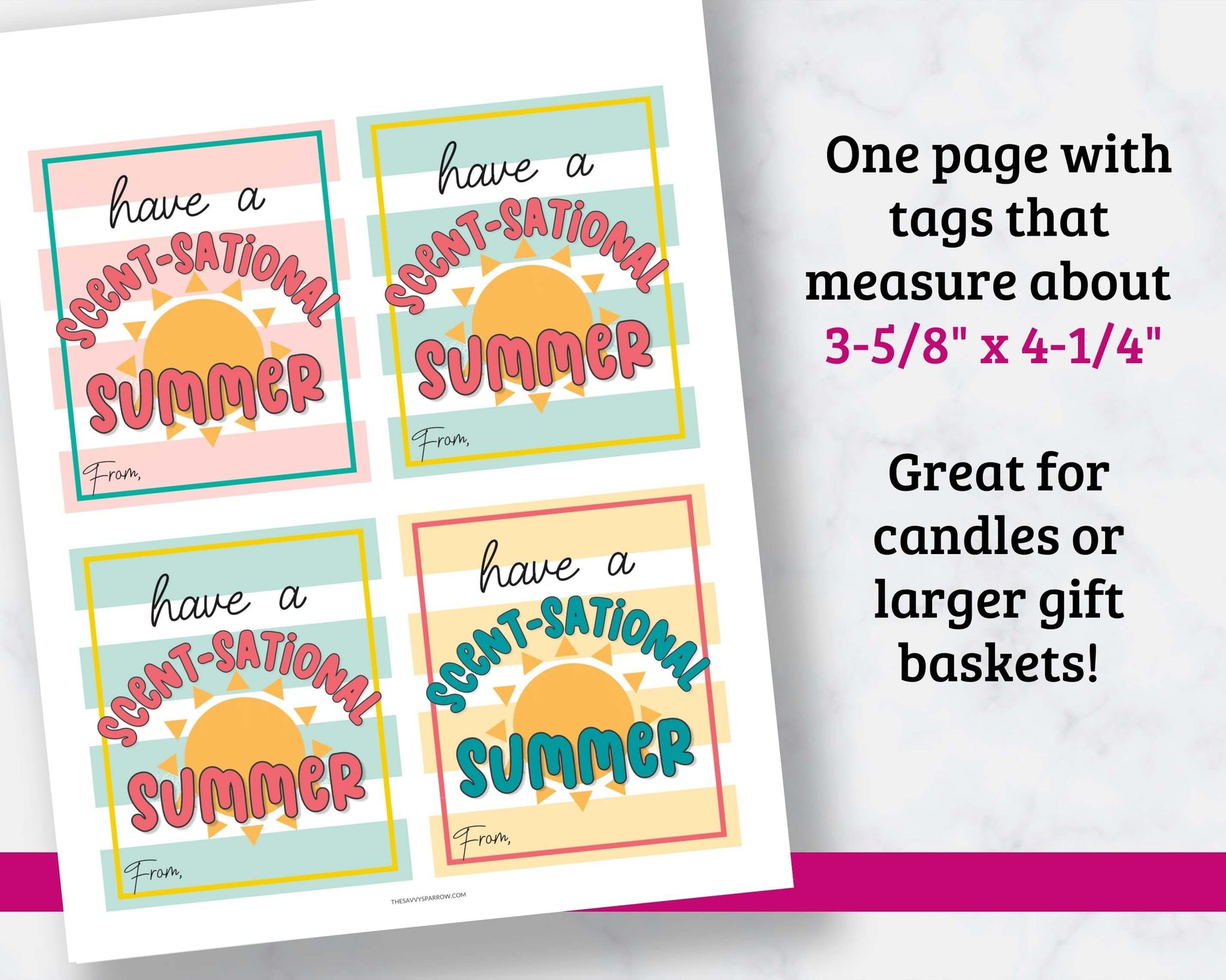 Printable Scent-Sational Summer Gift Tags – The Savvy Sparrow