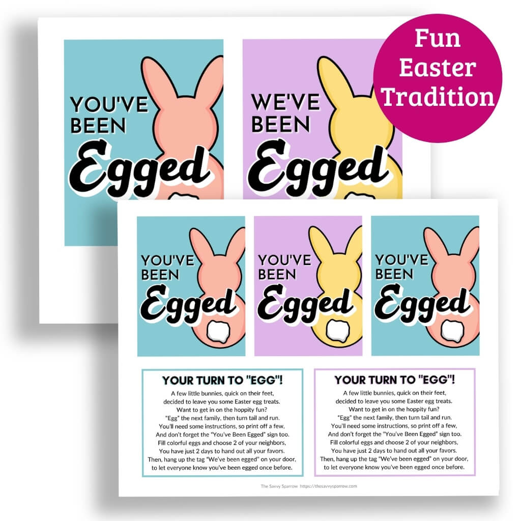 "You've Been Egged" Printable Signs - Fun Easter Activity – The Savvy ...